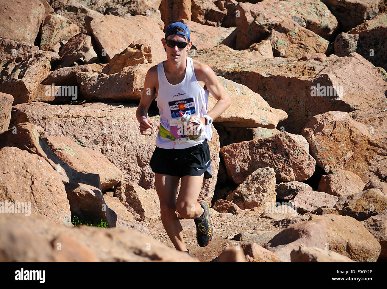 Manitou Springs, Colorado, USA. 15th Aug, 2015. Arvada, Colorado runner ...