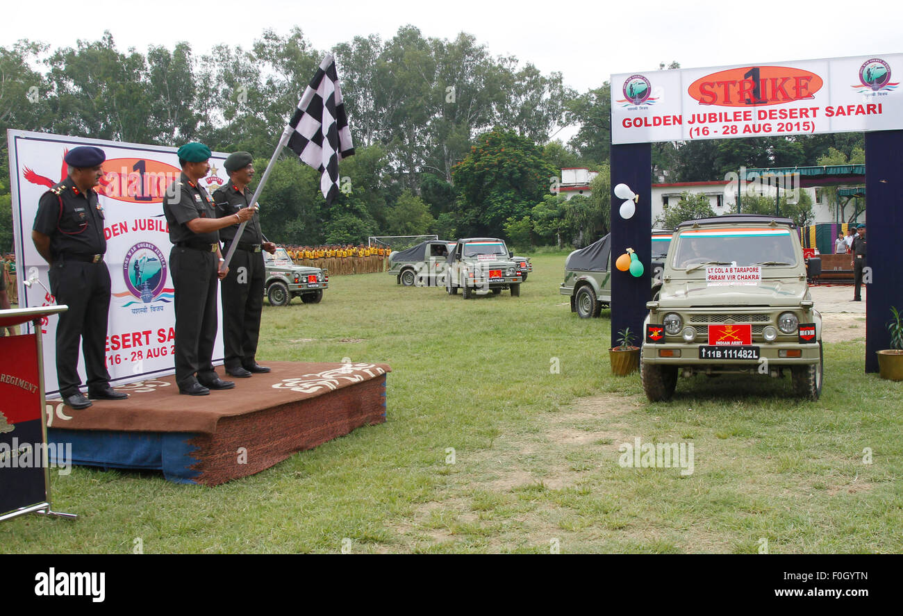 Varanasi, India. 16th Aug, 2015. Maj Gen. P C Thimmaya flag off Desert ...