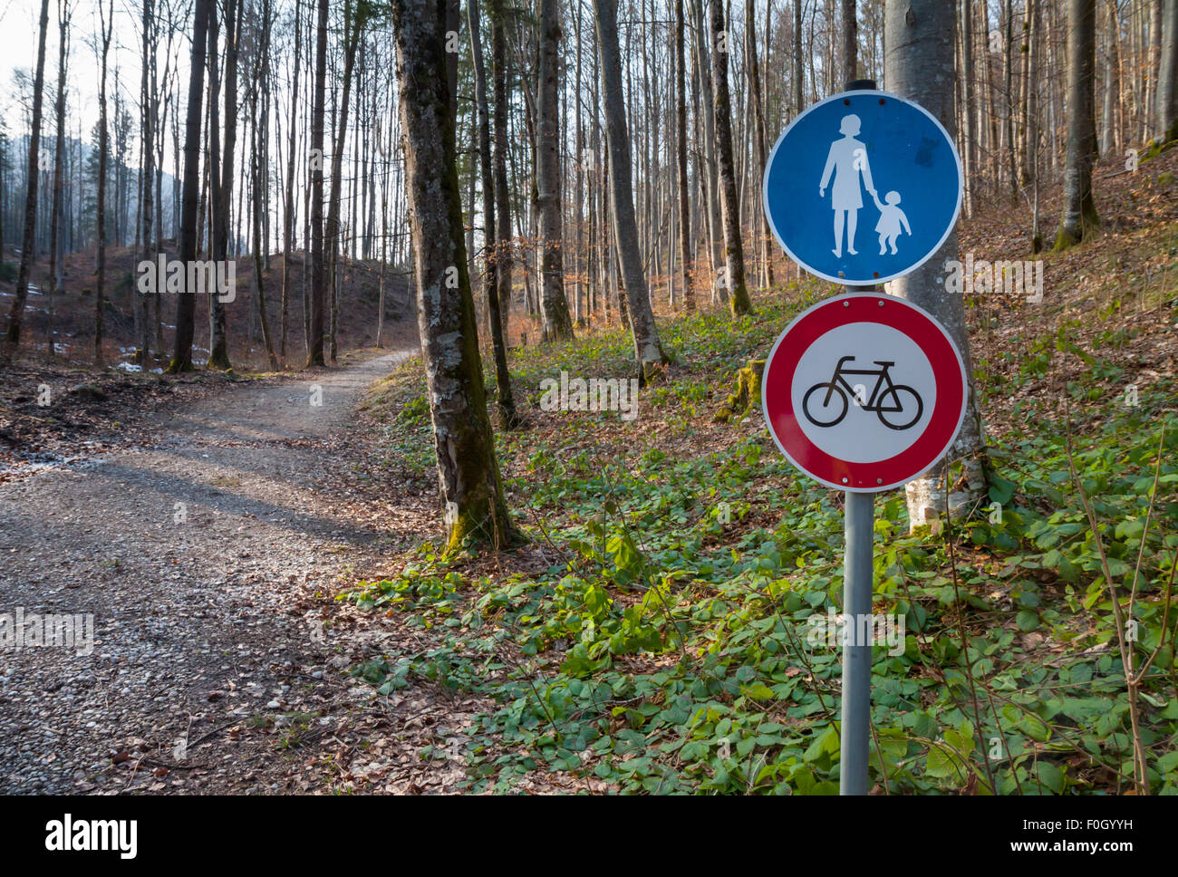 pedestrian sign in park for tourists, Austria Stock Photo - Alamy