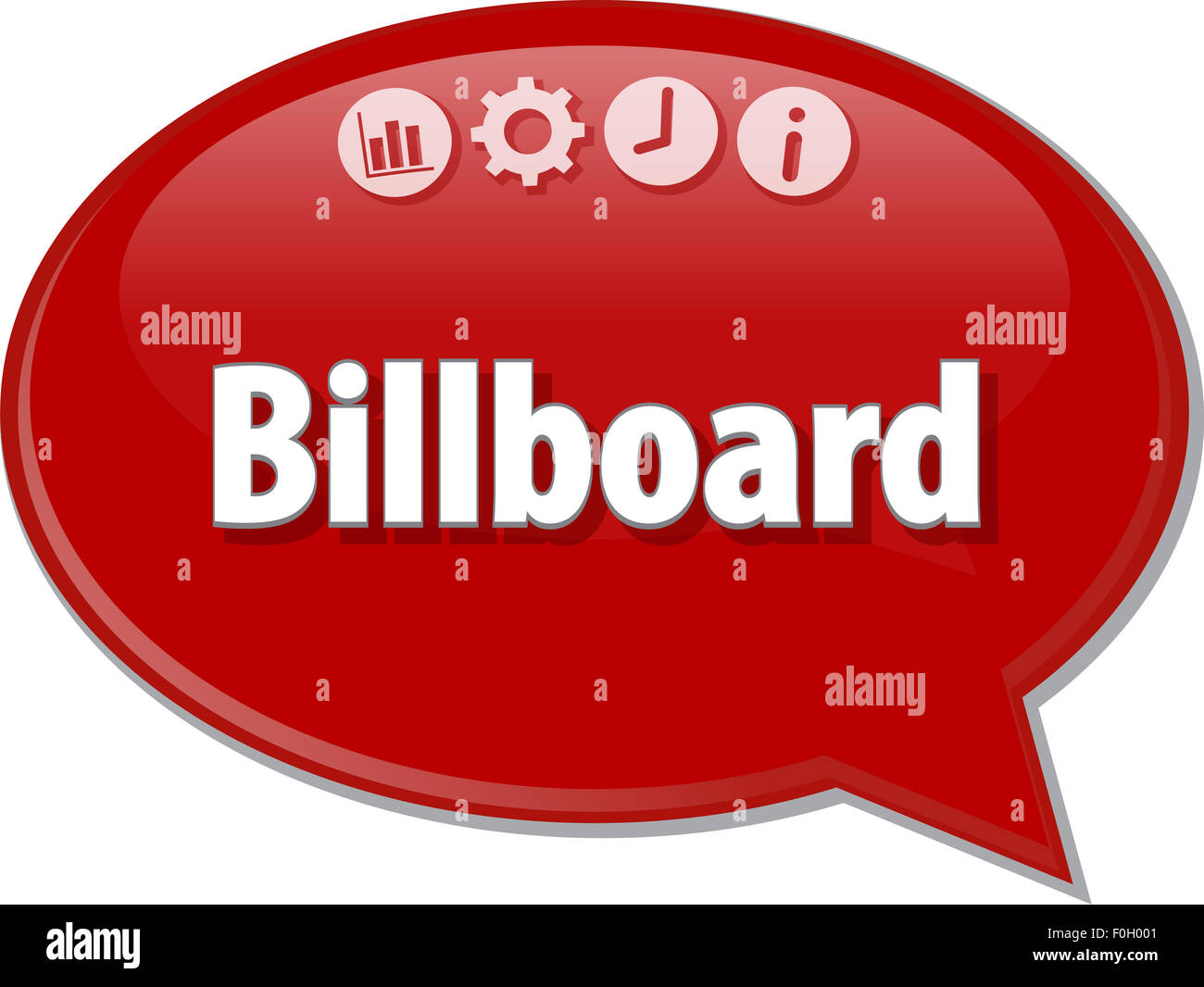 Speech bubble dialog illustration of business term saying Billboard ...