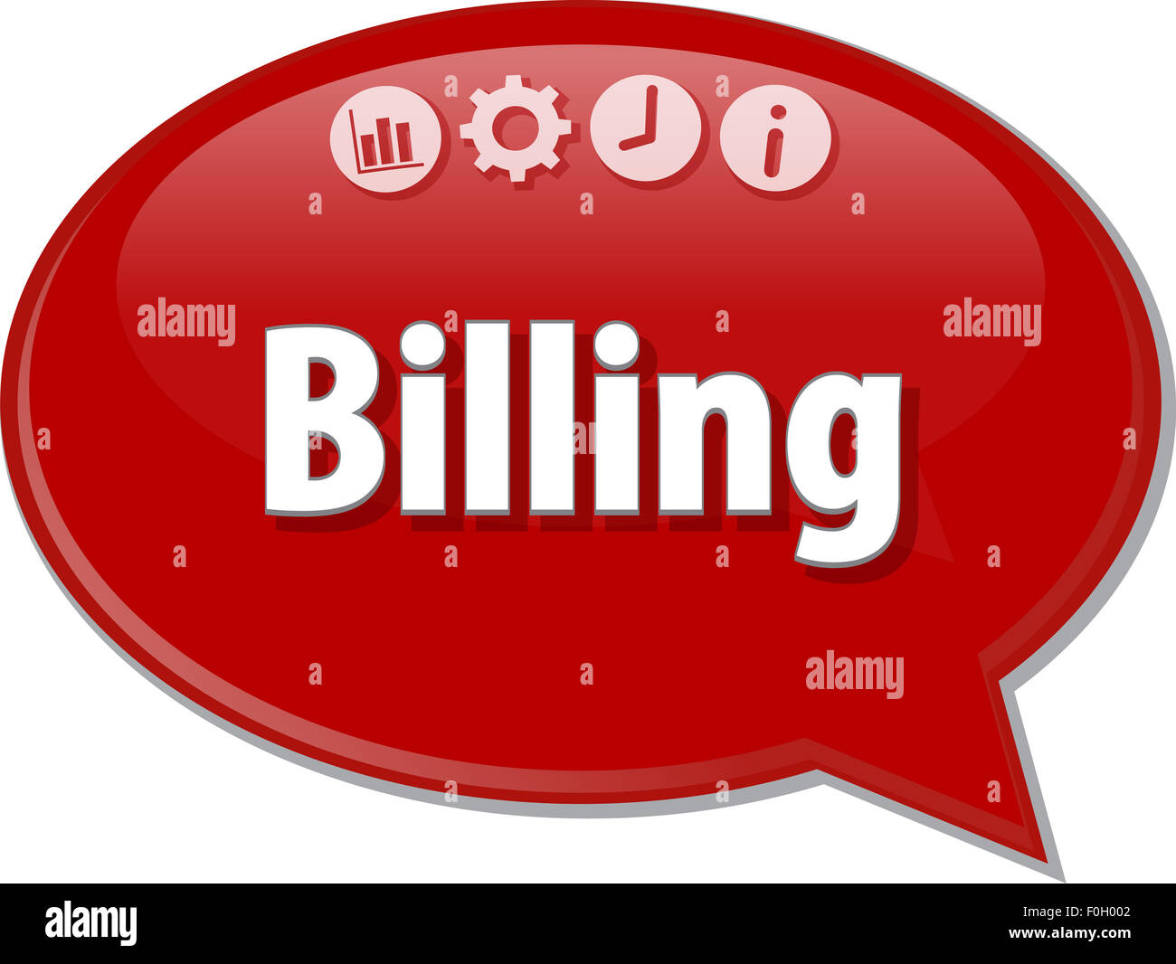 Speech bubble dialog illustration of business term saying Billing Stock ...