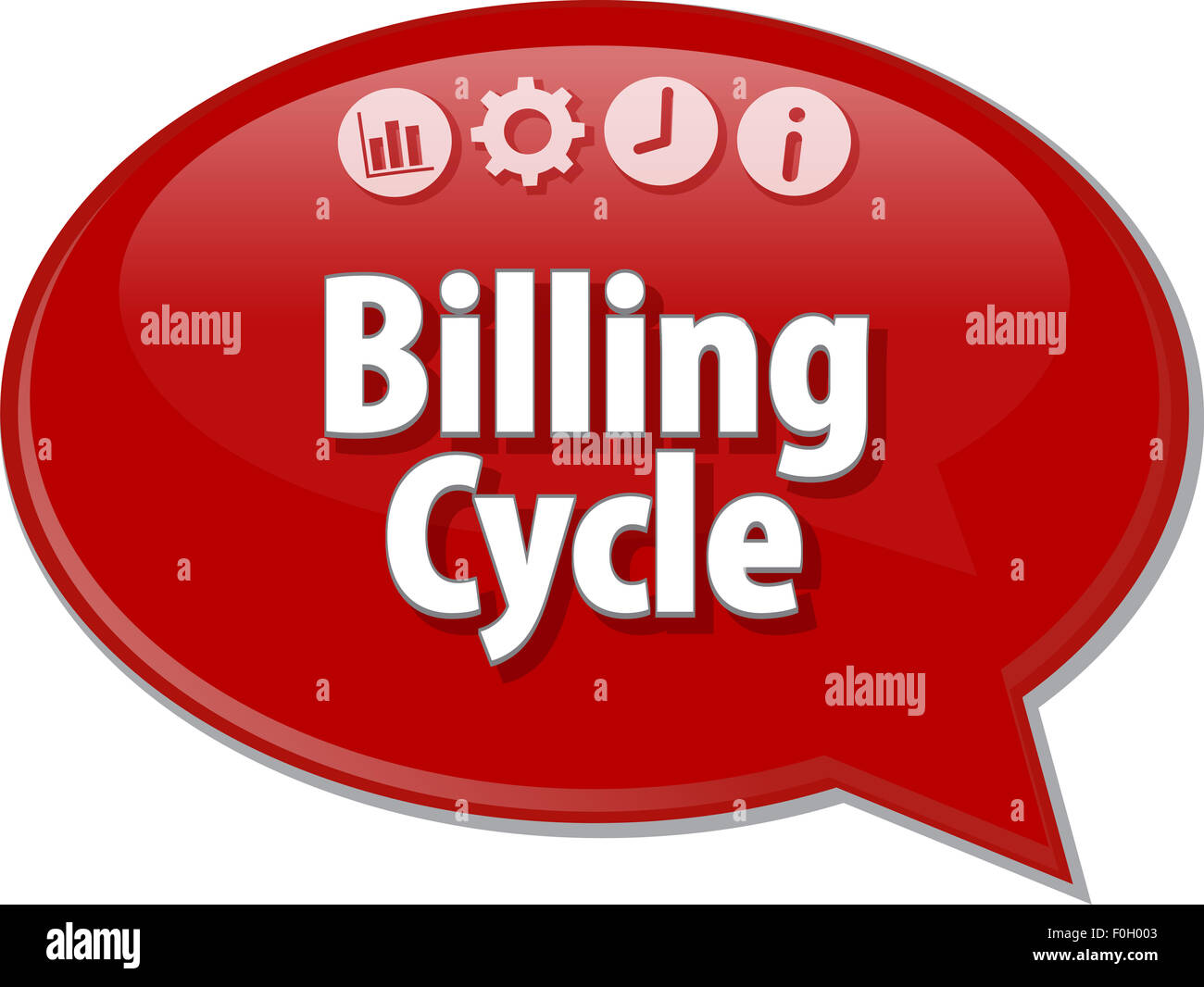 Speech bubble dialog illustration of business term saying Billing Cycle ...