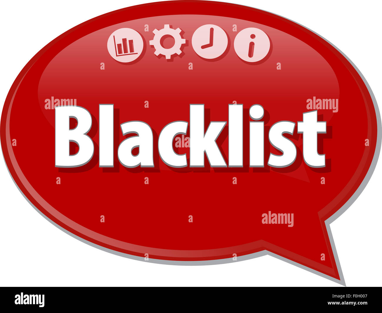 Speech bubble dialog illustration of business term saying Blacklist ...