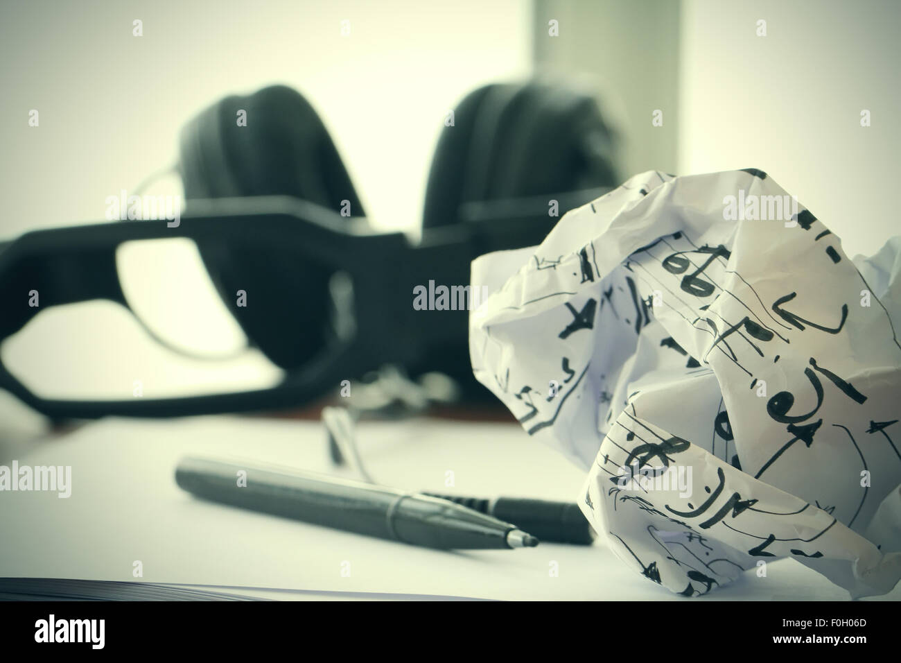 composing music concept with shallow DOF evenly matched jack of ...