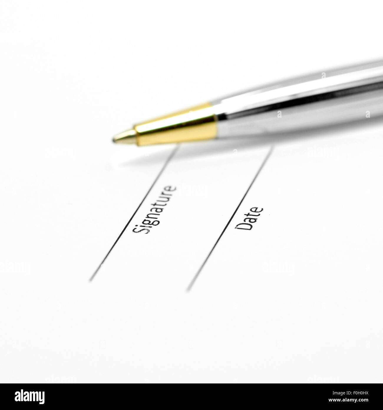 signature field on document with a pen Stock Photo - Alamy