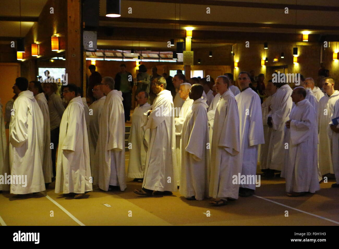 Taizé, France. 15th August 2015. The brothers of the Taizé community ...