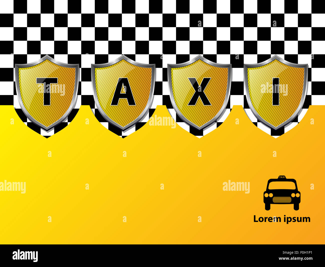 Taxi advertising background design with metallic shields and place for ...