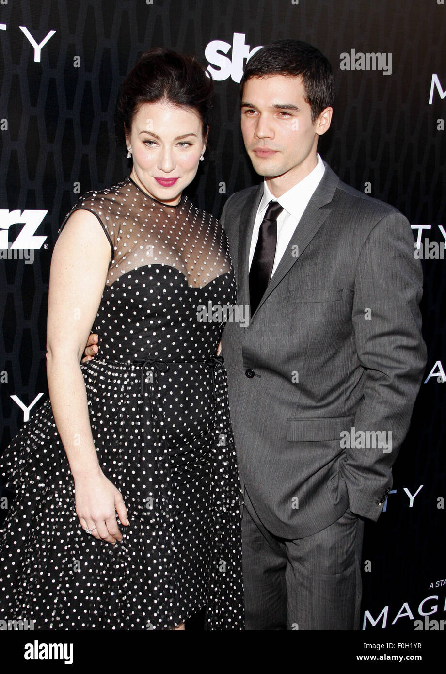 Lynn Collins and Steven Strait at the Los Angeles premiere of Starz ...