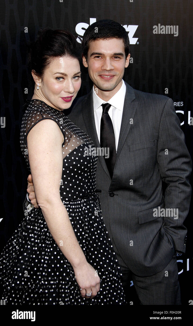 Lynn Collins and Steven Strait at the Los Angeles premiere of Starz ...