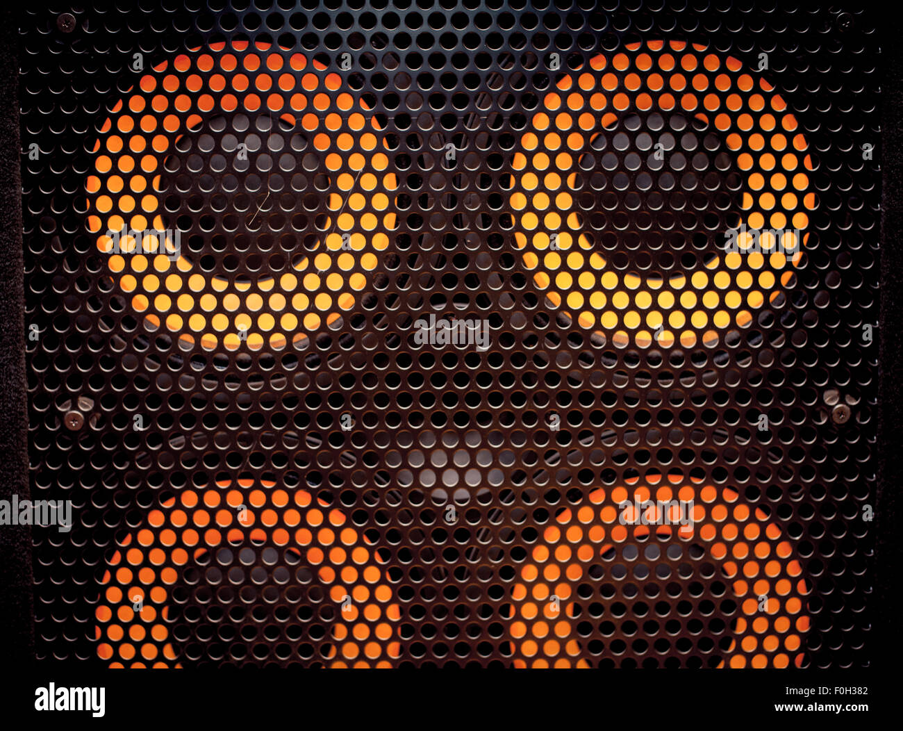 Orange music loud speaker detail Stock Photo - Alamy
