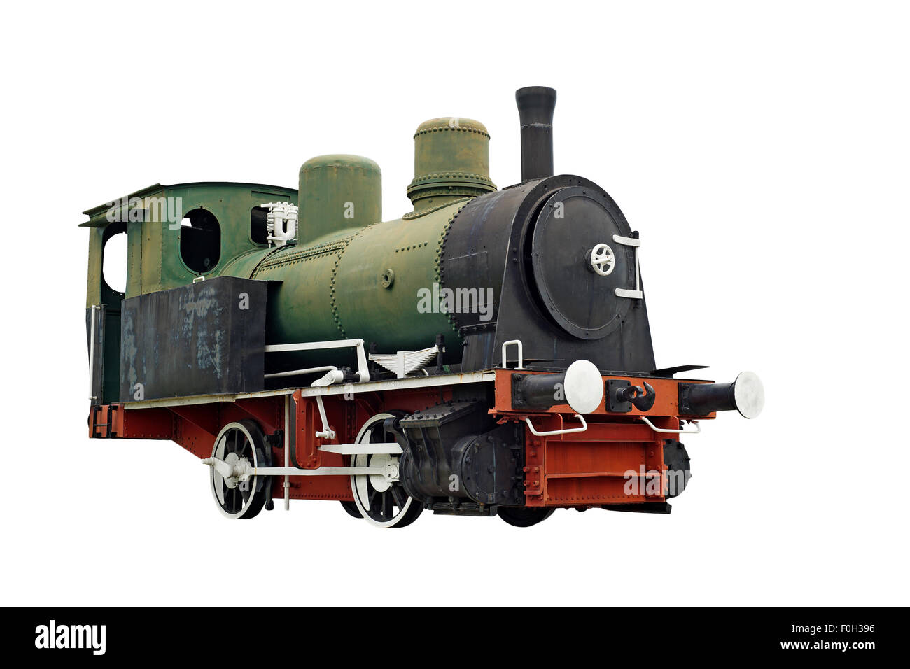 old steam engine locomotive train isolated on white background Stock ...