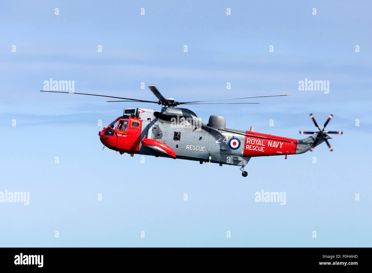 A Royal Navy Search and Rescue helicopter flying off the northeast ...