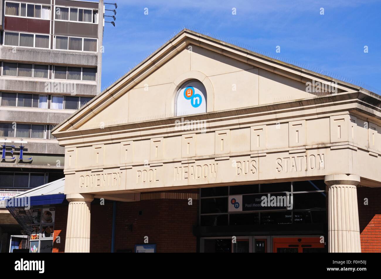Coventry Pool Meadow bus station entrance, Coventry, West Midlands ...