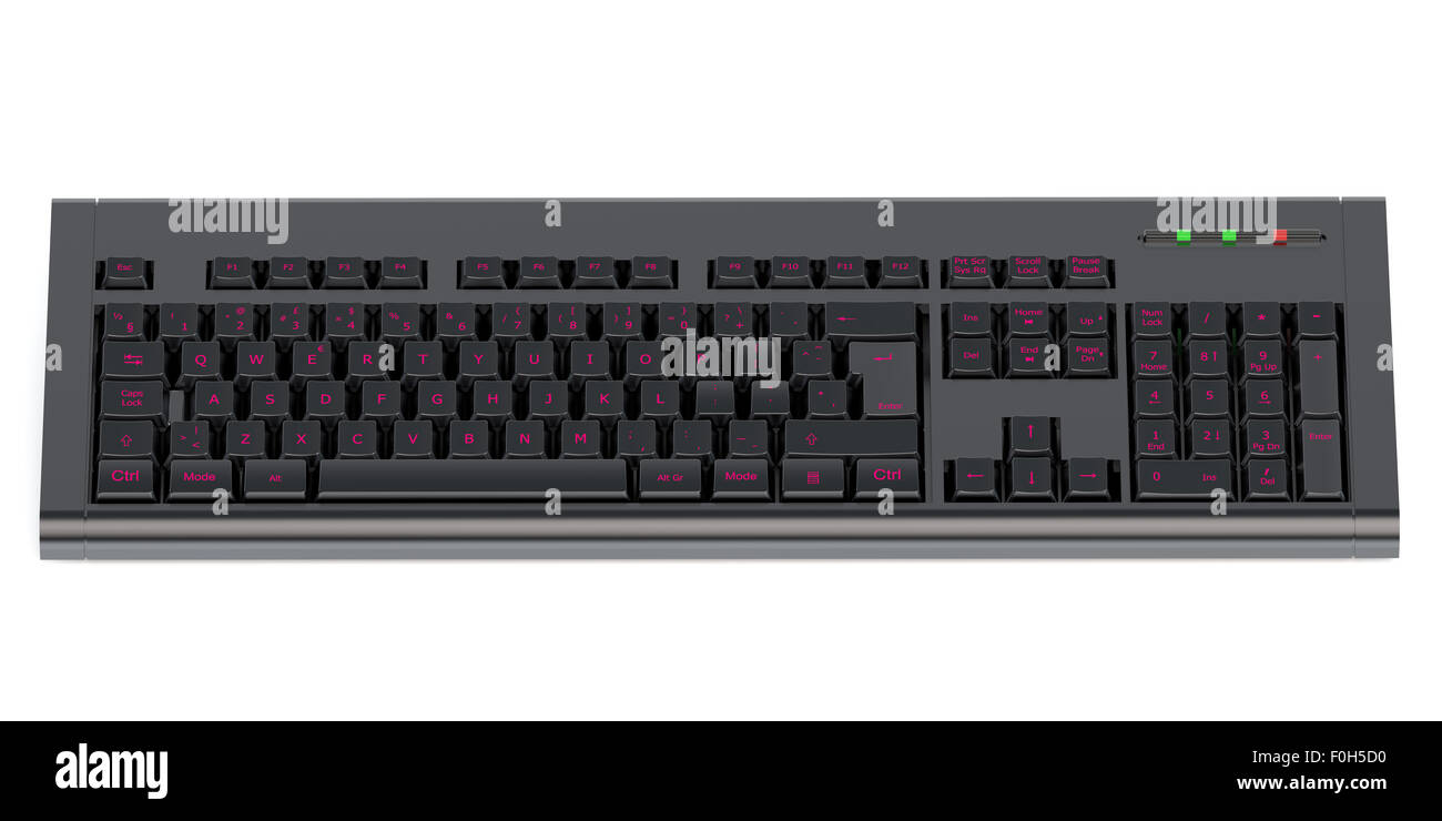 Modern backlit keyboard isolated on white background Stock Photo - Alamy