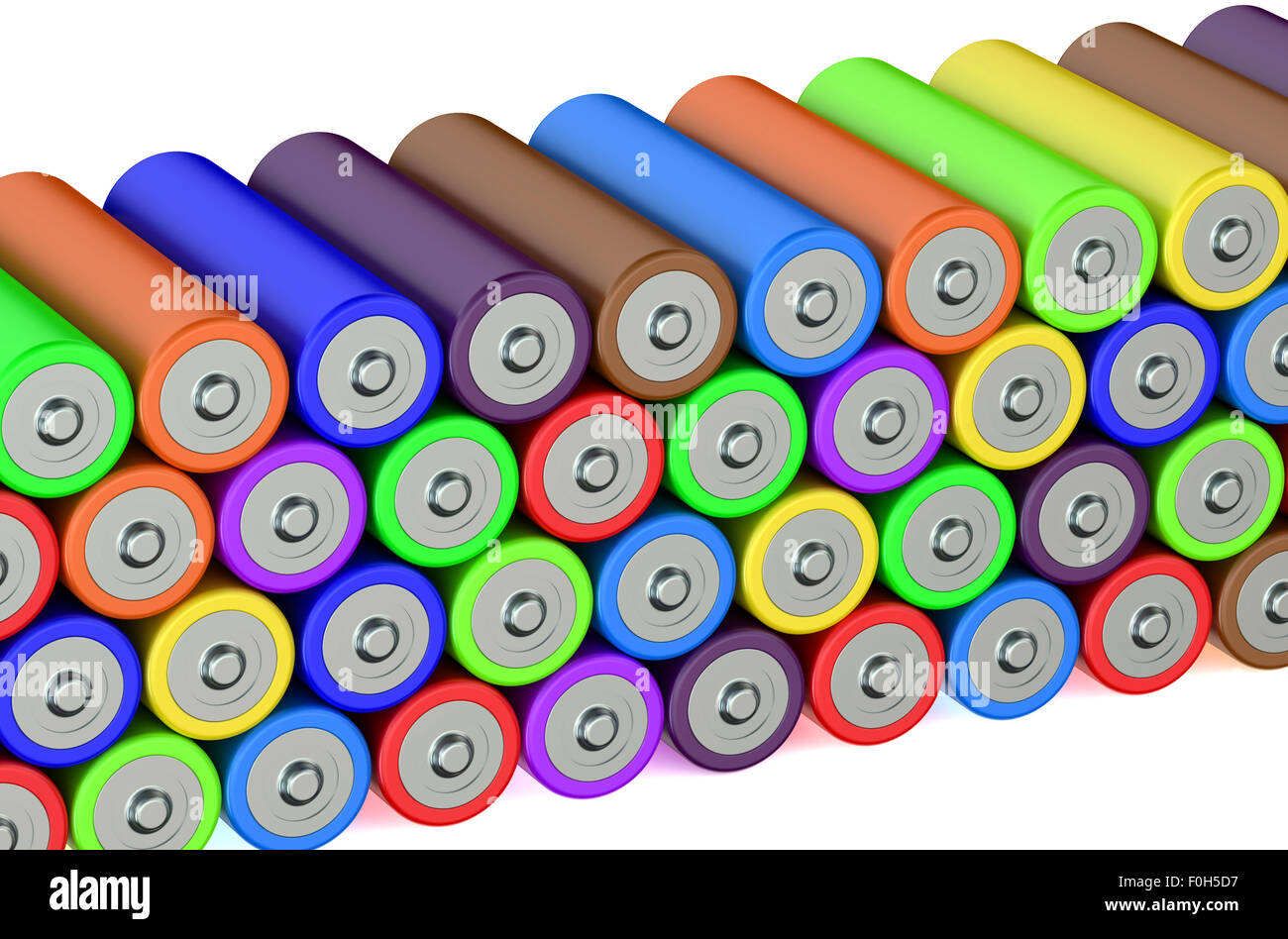 stack of batteries isolated on white background Stock Photo - Alamy