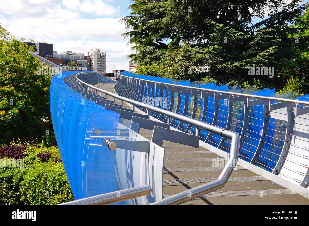 View along the Glass Bridge, Coventry, West Midlands, England, UK ...