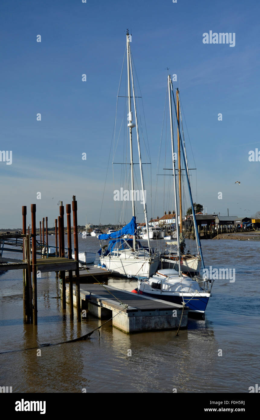 boats moored on river blyth at walberswick Stock Photo - Alamy