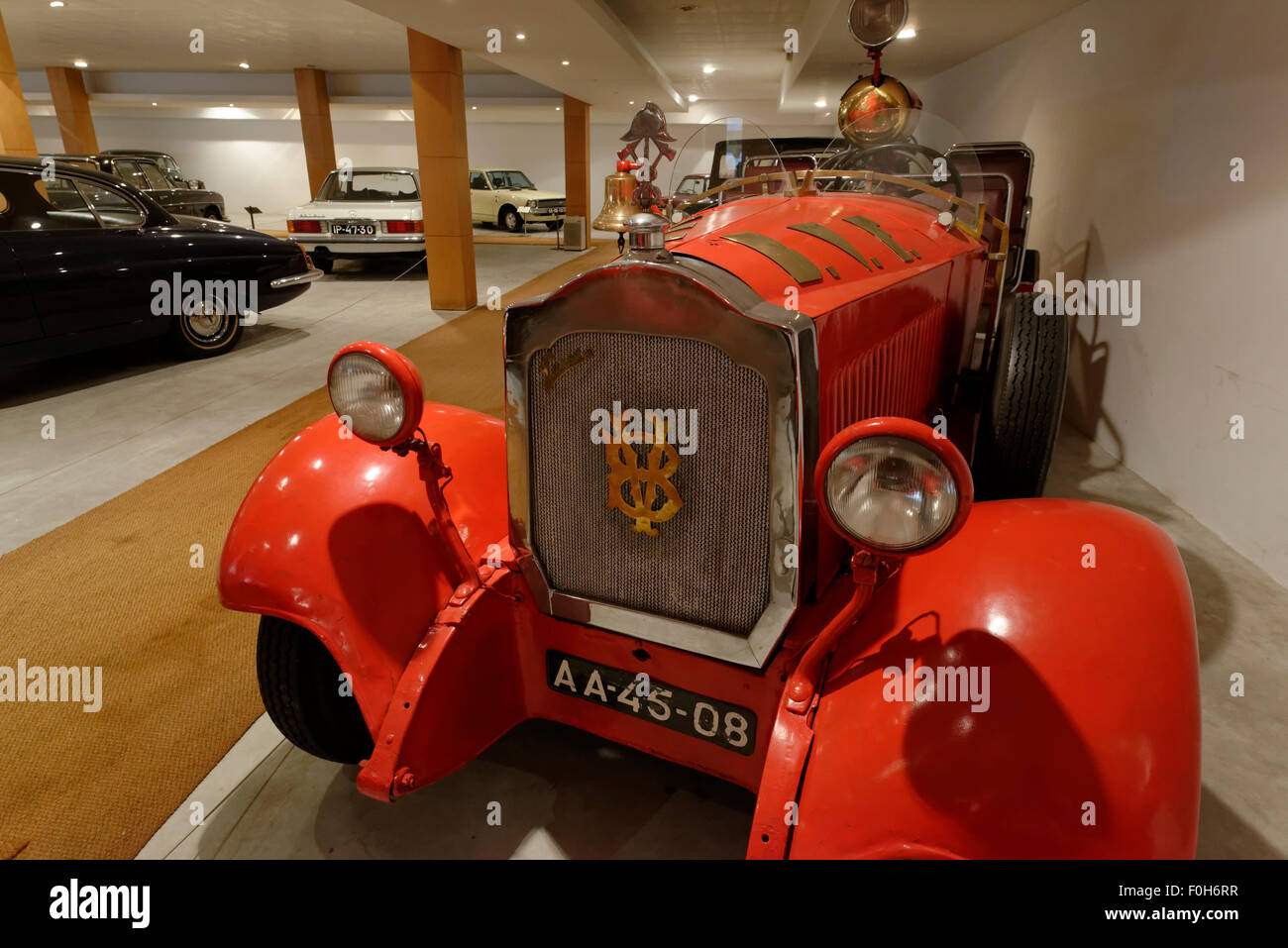 old fire brigade car in the Automobile Museum of Fafe, north of ...