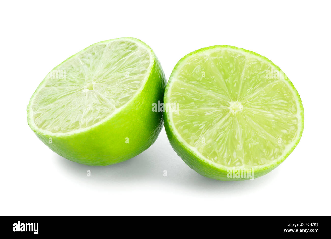 Fresh slice lime on white background Stock Photo - Alamy