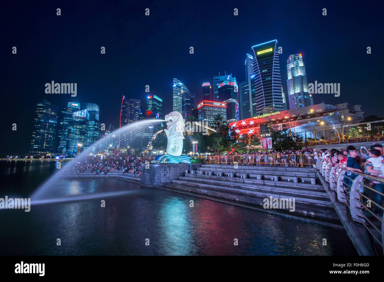 SG50 National Day celebration at the Merlion Stock Photo - Alamy