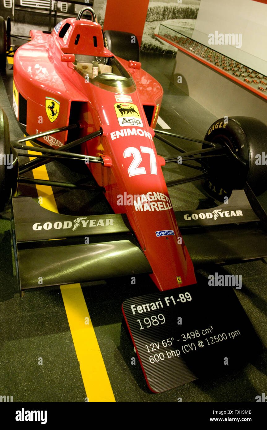Ferrari Museum (Museo Ferrari) in Maranello, Italy. Ferrari F1 89 (1989 ...