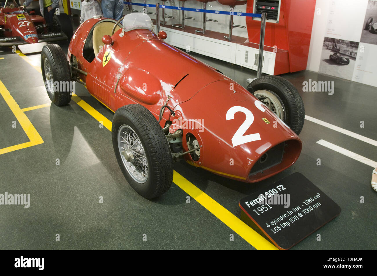Ferrari Museum (Museo Ferrari) in Maranello, Italy. Ferrari 500 F2 ...