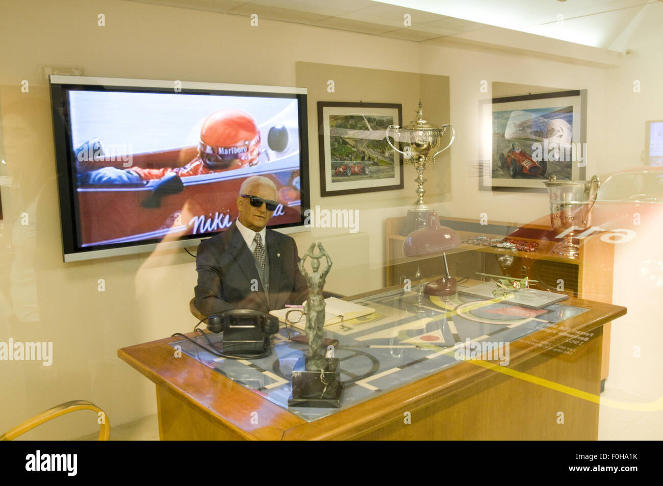 Ferrari Museum (Museo Ferrari) in Maranello, Italy. Enzo in is office ...