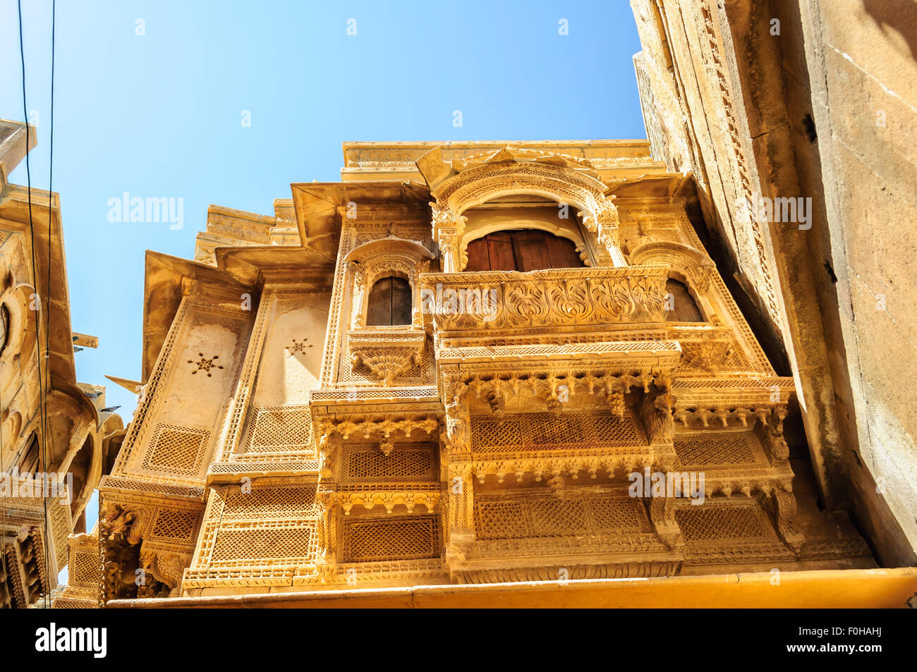 Different Parts of Golden Fort of Jaisalmer, Rajasthan India with copy ...