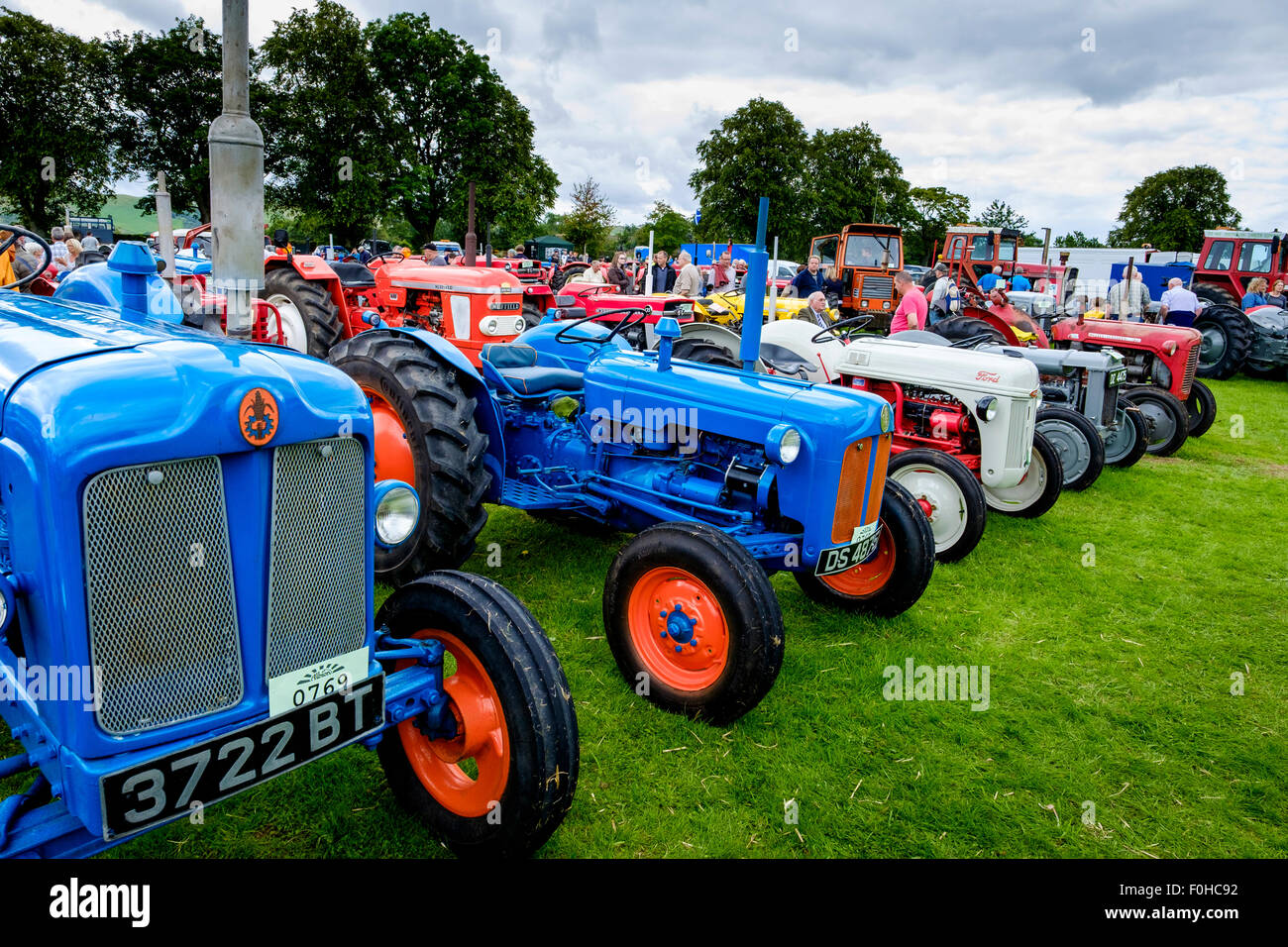Old tractors at the Biggar Vintage Rally, South Lanarkshire, Scotland ...