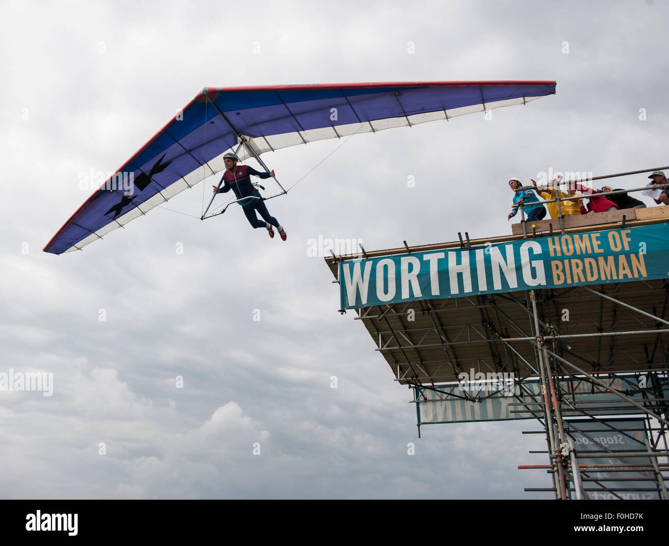 Worthing, UK. 16th August, 2015. Tony Hughes [Leonardo Da Vinci Class ...