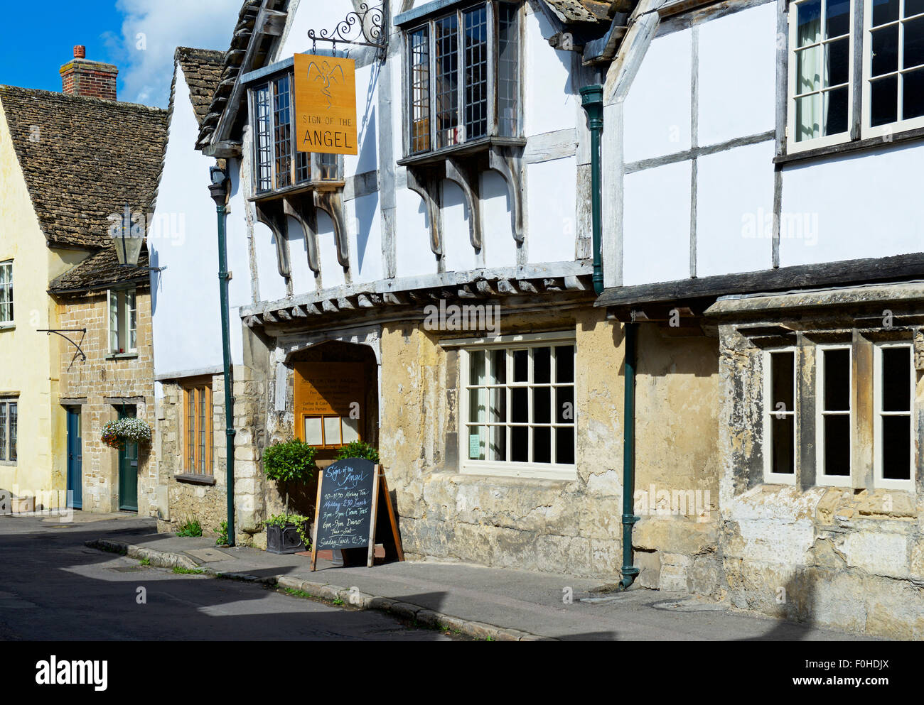 Restaurant, Sign of the Angel, in the village of Lacock, Wiltshire ...