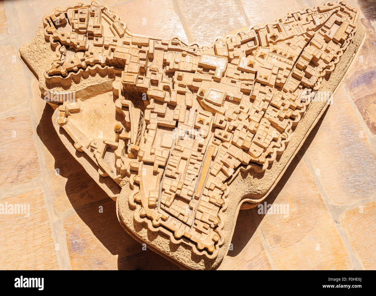 Ancient stone made map of Golden Fort of Jaisalmer, Rajasthan India ...