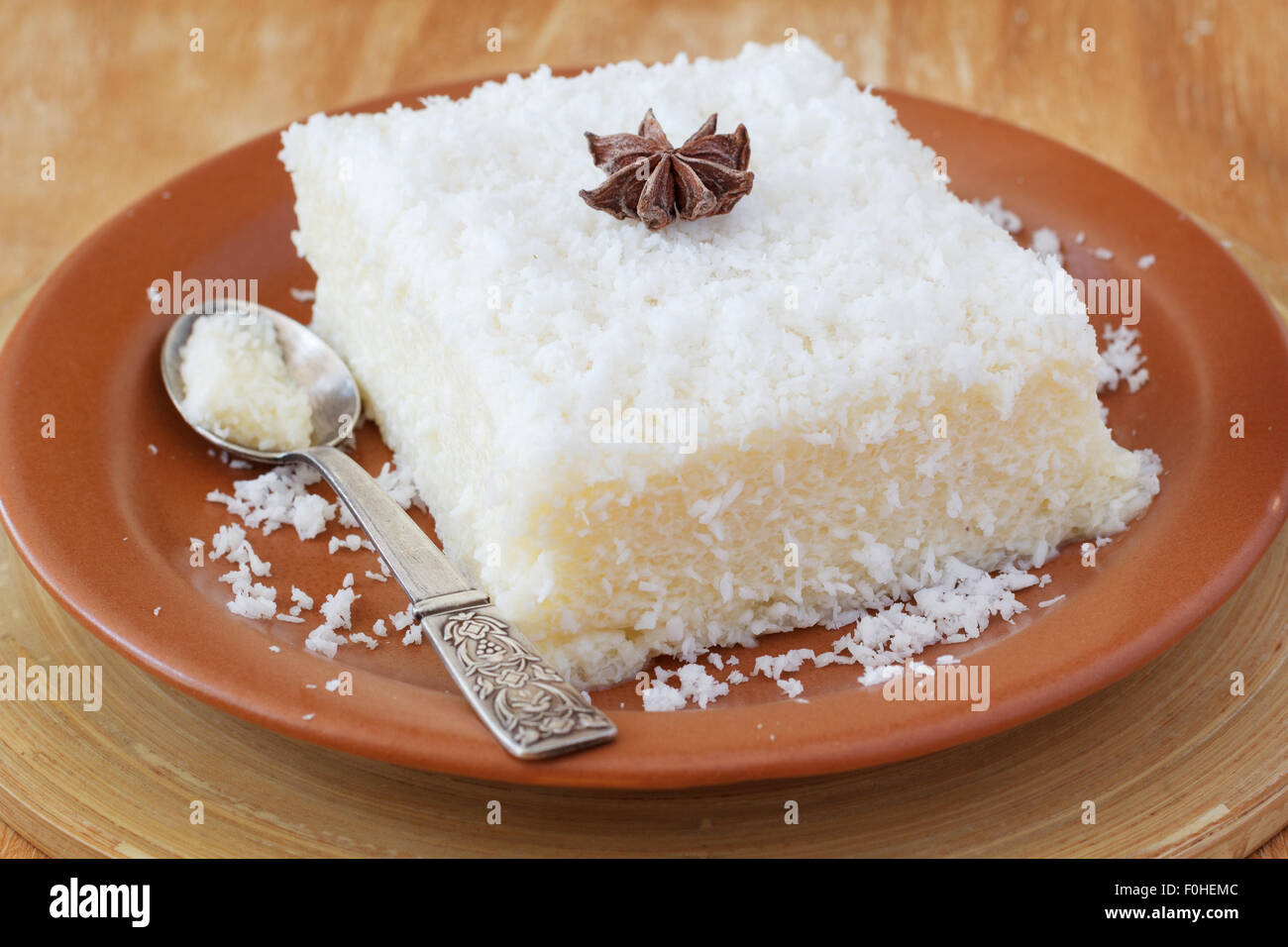 Brazilian traditional dessert: sweet couscous (tapioca) pudding (cuscuz ...