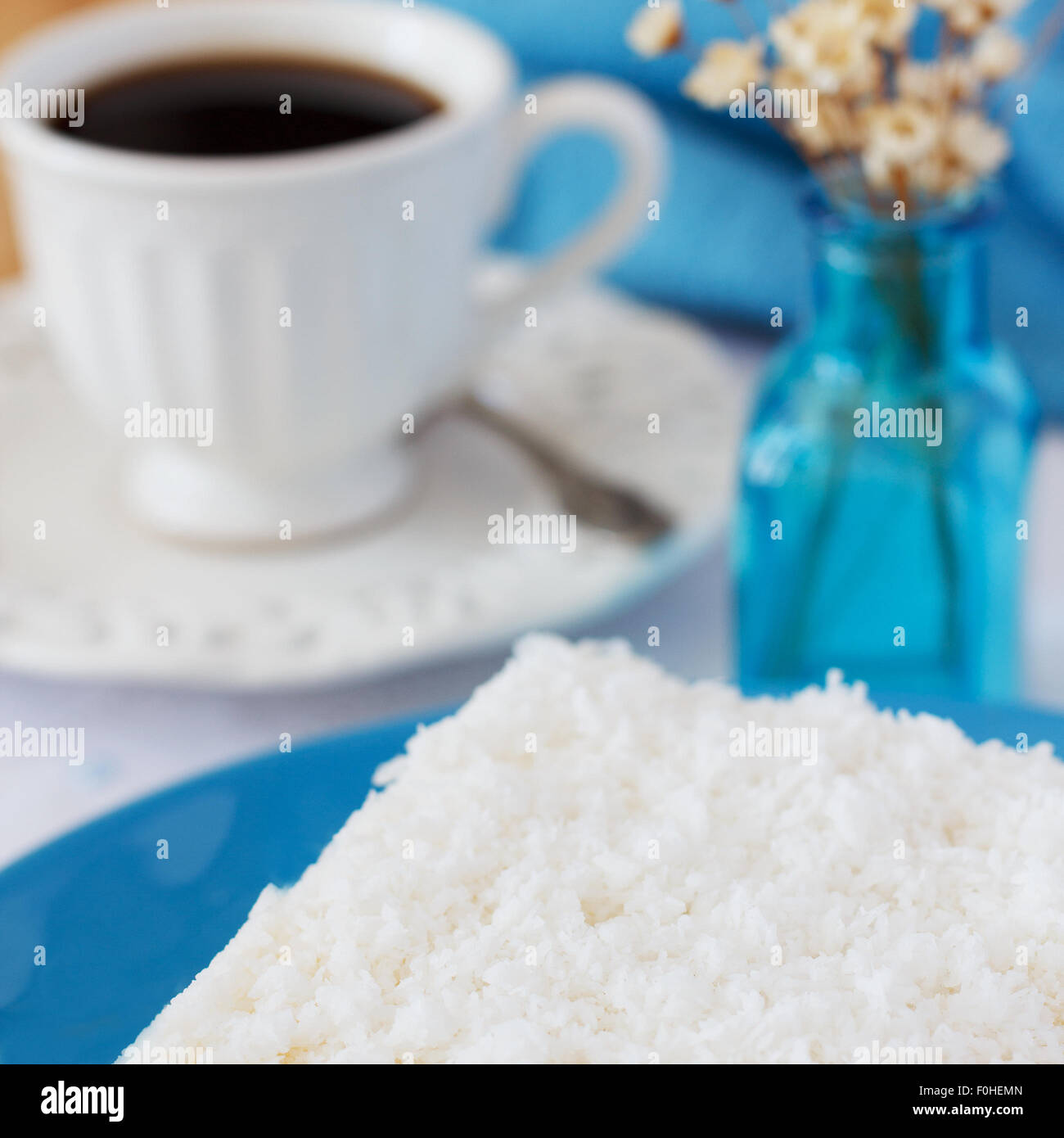 Brazilian traditional dessert: sweet couscous (tapioca) pudding (cuscuz ...
