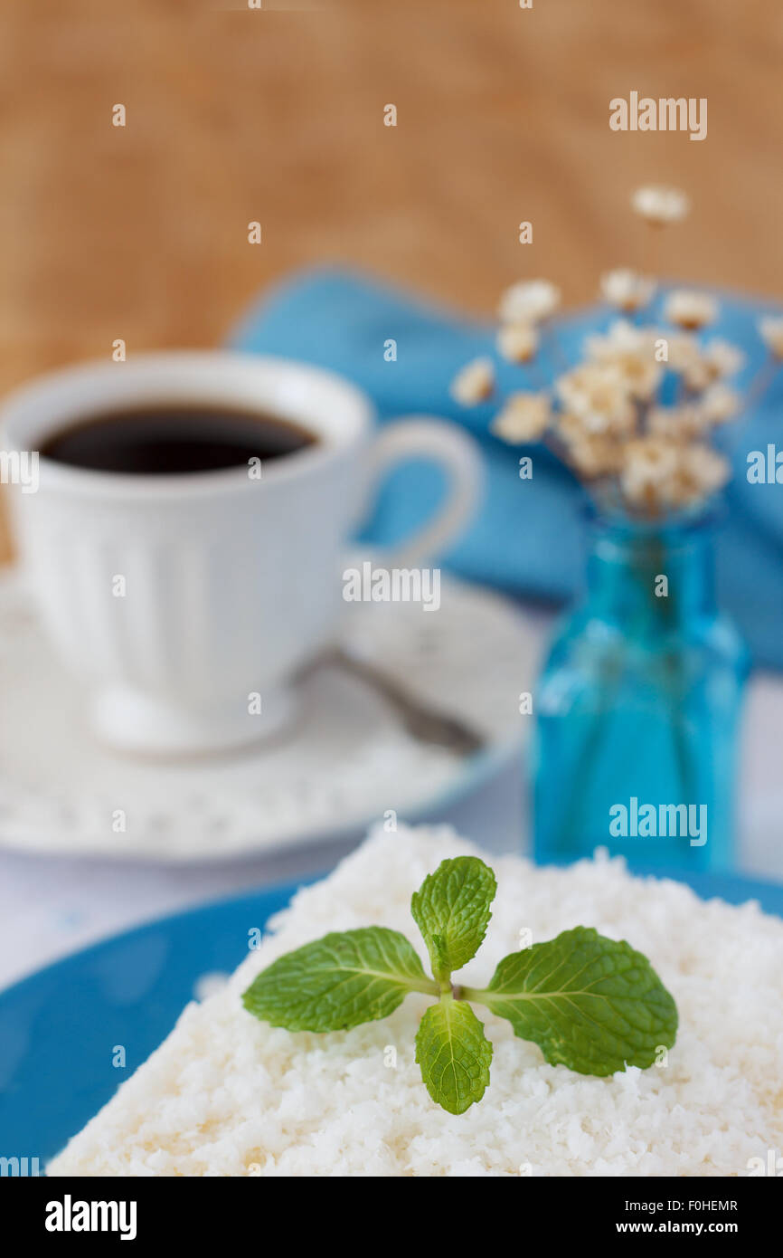 Brazilian traditional dessert: sweet couscous (tapioca) pudding (cuscuz ...