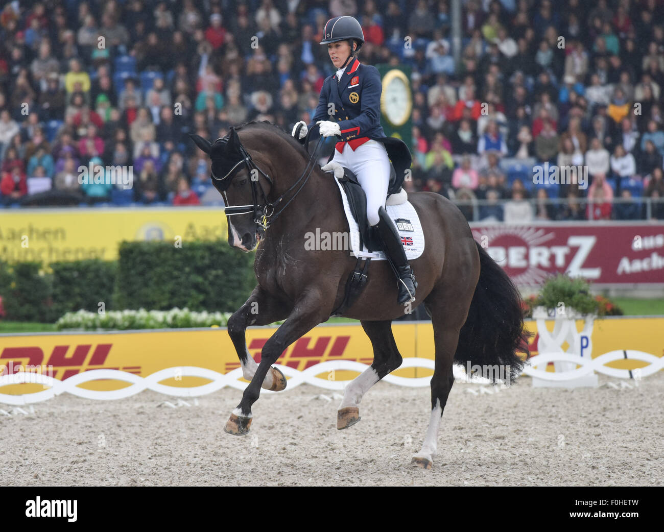Charlotte Dujardin of Great Britain rides her horse Valegro in the ...