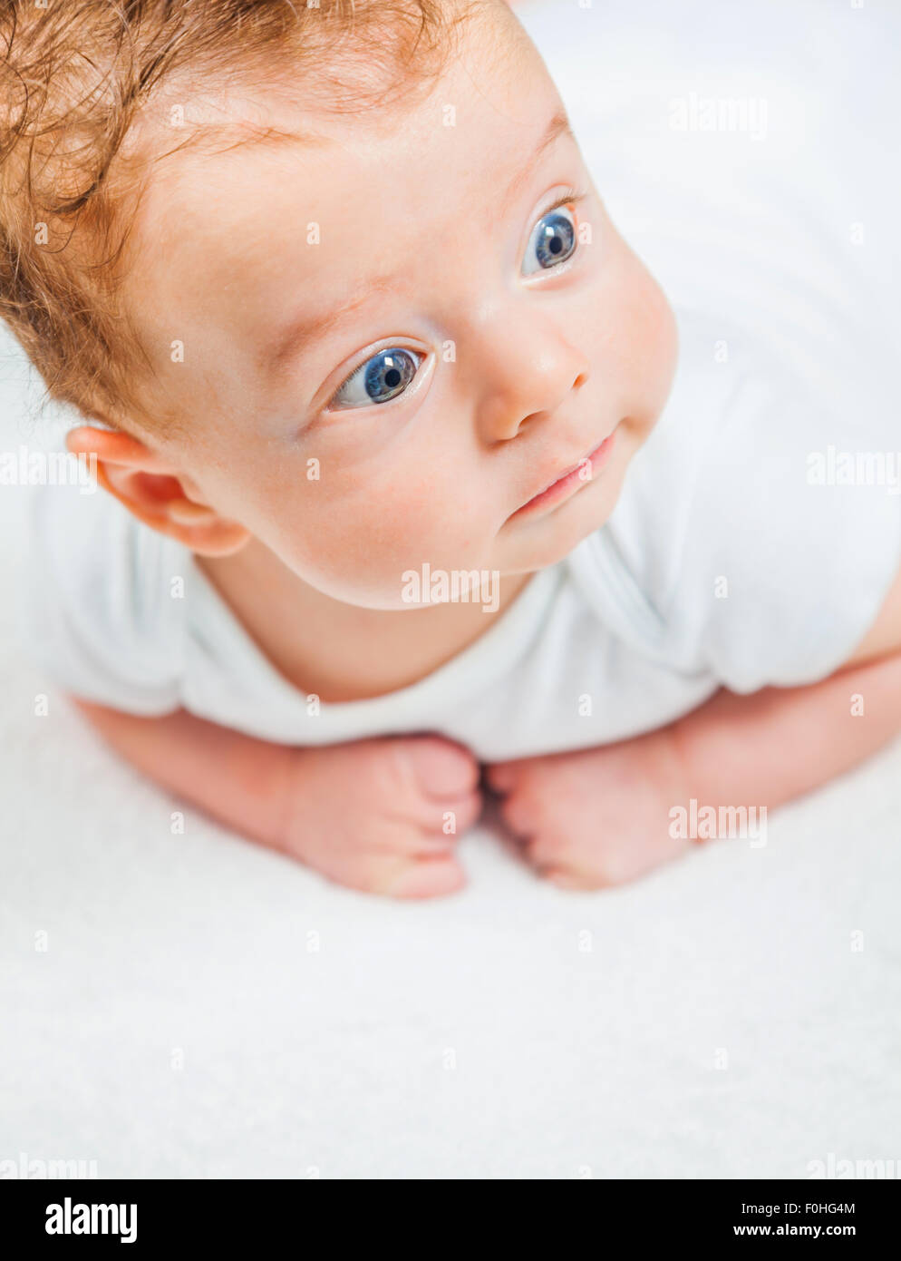 2 months old baby boy portrait at home Stock Photo - Alamy