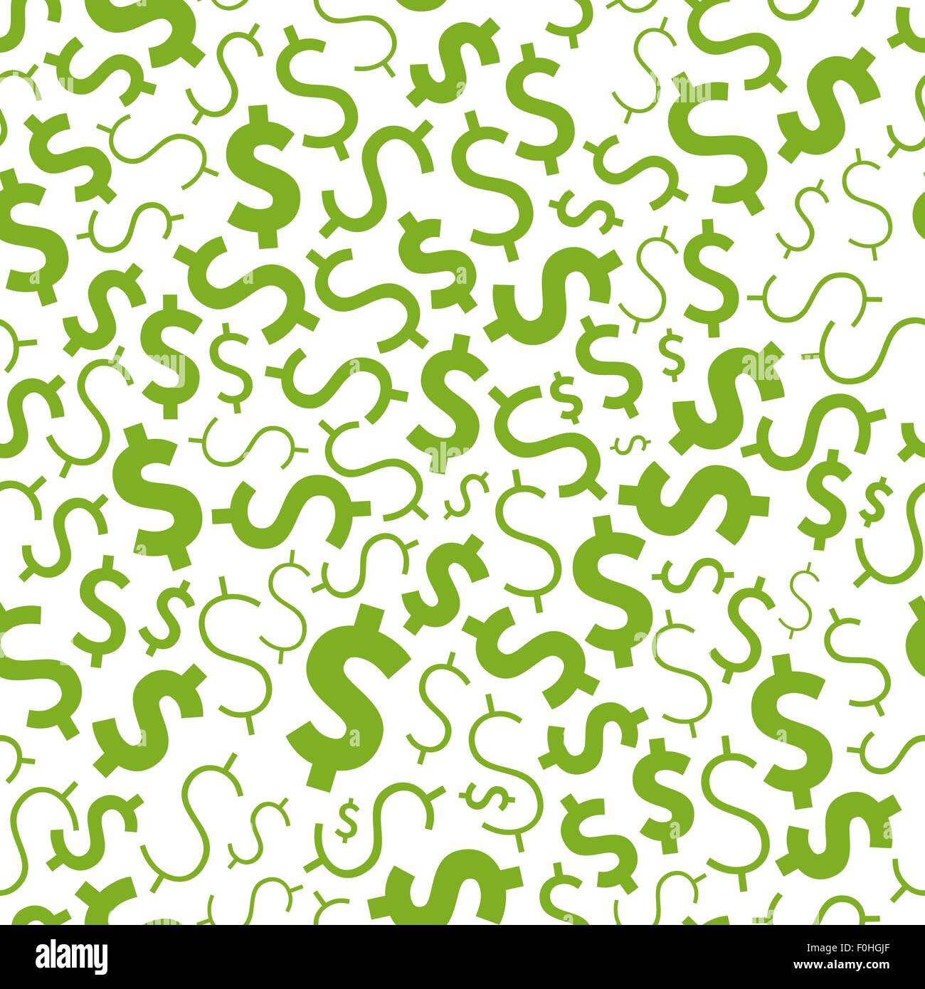 Many green money signs on white, seamless pattern Stock Vector Image ...