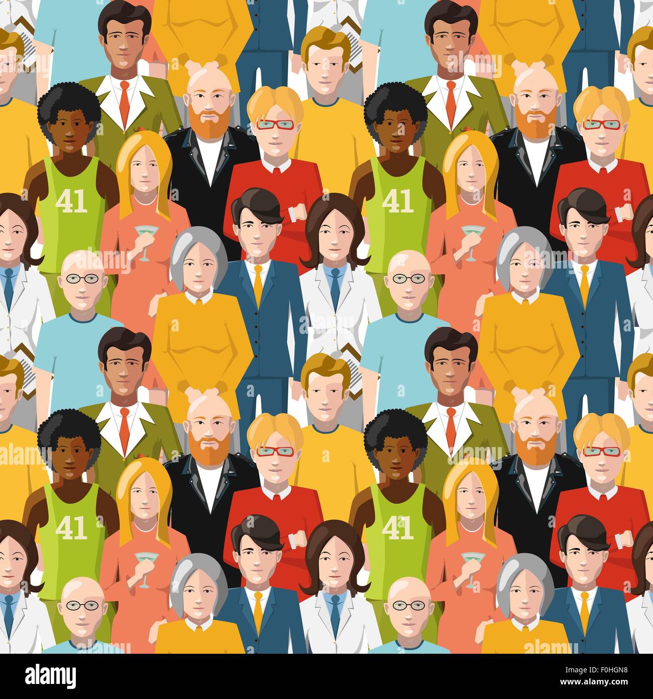 Crowd smiling business people Stock Vector Images - Alamy