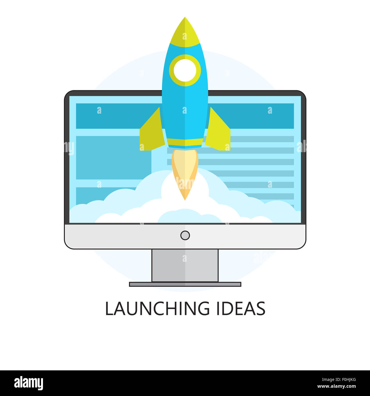 Rocket launching startup concept Cut Out Stock Images & Pictures - Alamy
