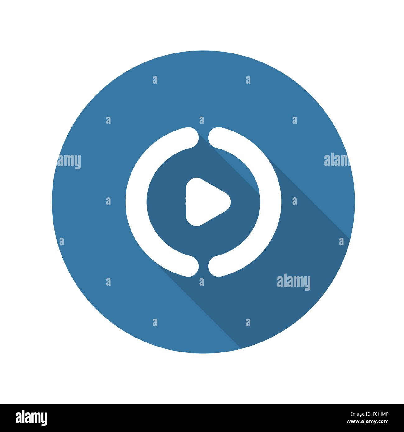 Play Button. Flat Design. Long Shadow. Isolated Stock Photo - Alamy