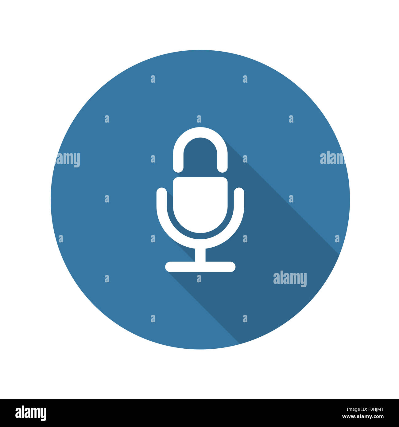 Microphone Icon. Flat Design. Long Shadow. Isolated Stock Photo - Alamy