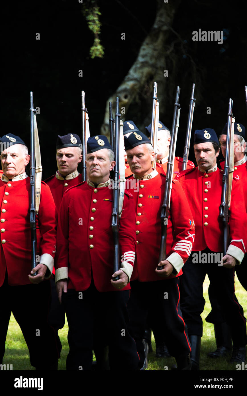 Queens regiment English Soldiers putting on a display at Cannock Chase ...