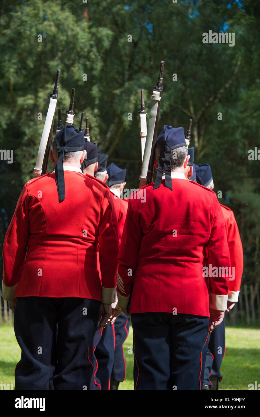 Queens regiment English Soldiers putting on a display at Cannock Chase ...