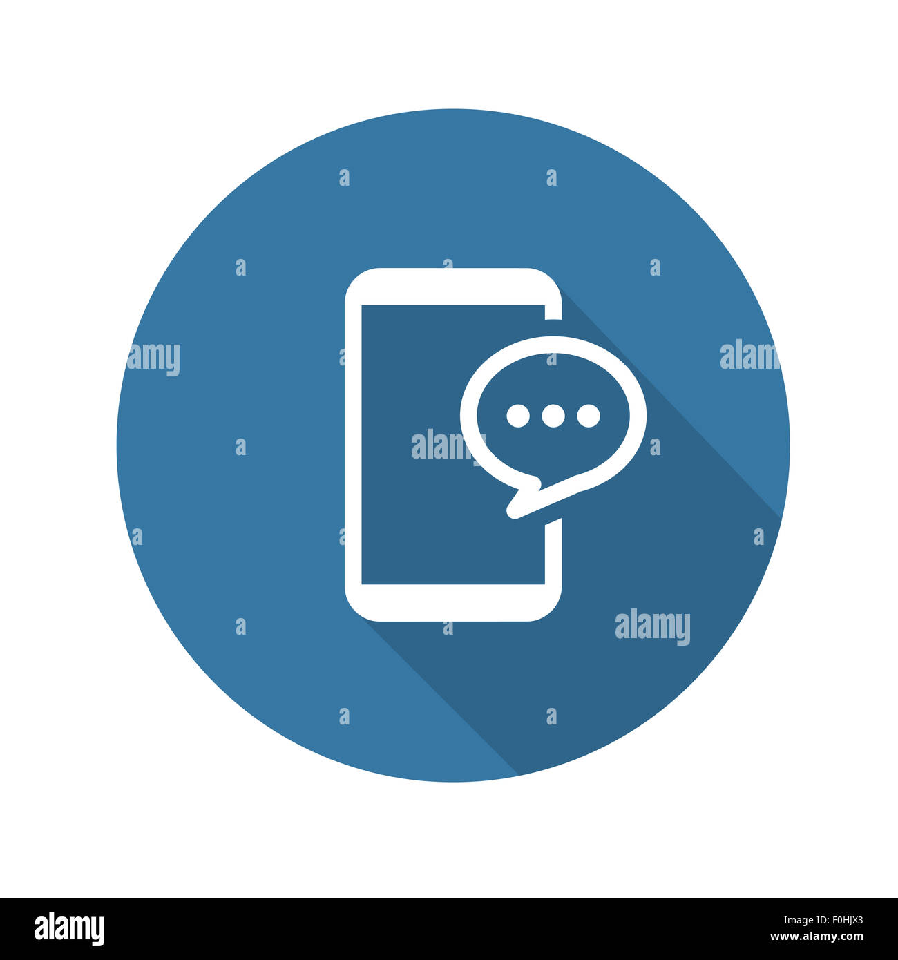 Flat Phone Message Icon. Long Shadow. Isolated Stock Photo - Alamy Flat Phone Message Icon. Long Shadow. Isolated Stock Photo - Alamy