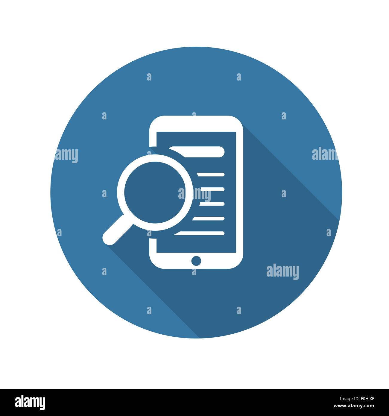 Mobile Phone with Magnifying Glass Search Icon. Icon. Flat Design. Long ...
