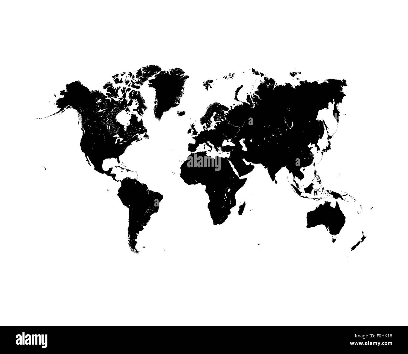 Black world map vector Black and White Stock Photos & Images - Alamy