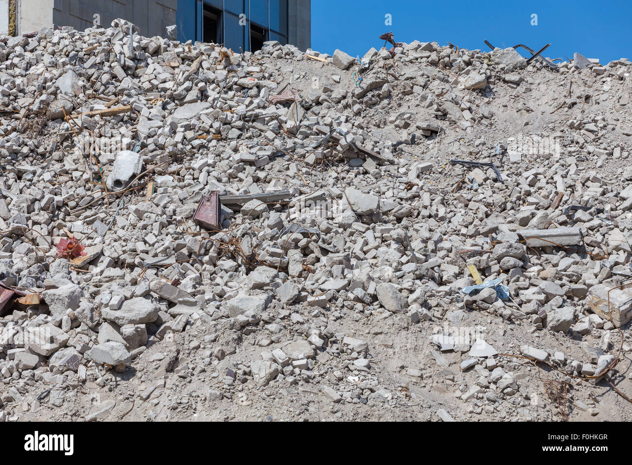 Pieces of Metal and Stone are Crumbling from Demolished Stock Photo - Alamy