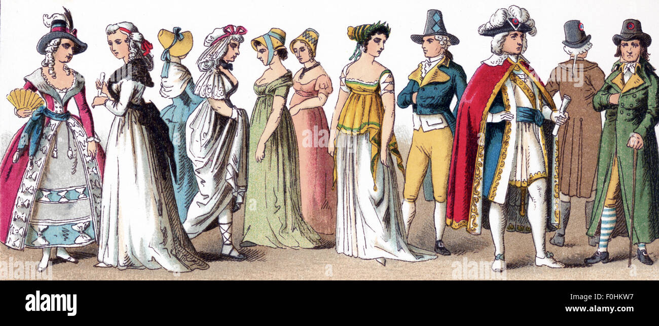 The Figures Illustrated Here Represent French People Between 1790 And
