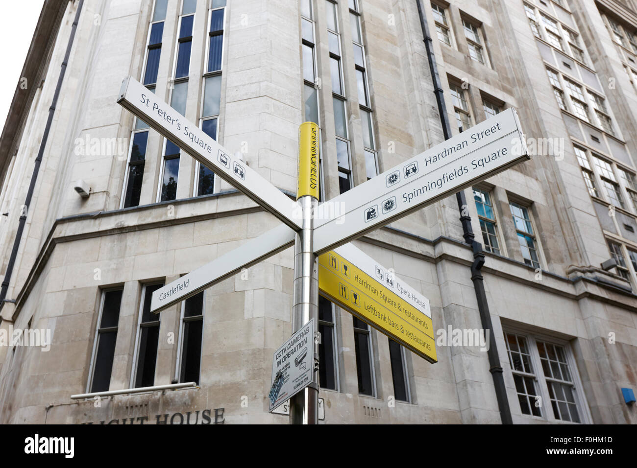 spinningfields district direction signs outside sunlight house ...